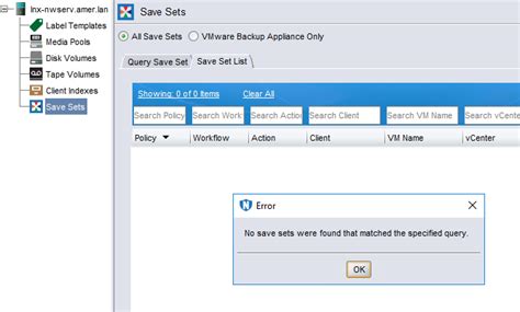 Networker Nmc Unable To Browse Save Sets For Last Two Weeks Dell