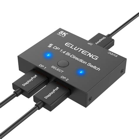 Eluteng K Displayport Switch Bidirectional Displayport Splitter Converter Dp Desertcart Bermuda