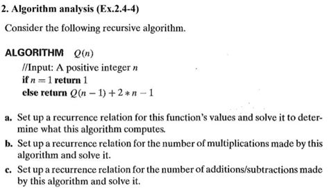 Solved 2algorithm Analysisex24 4consider The Following