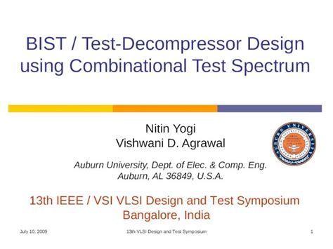 ppt bist test decompressor design using combinational test spectrum