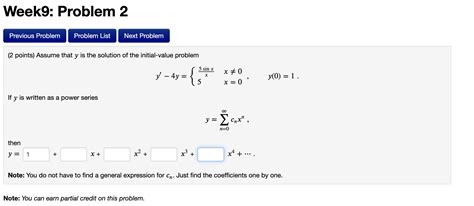 solved week9 problem 2 previous problem problem list next