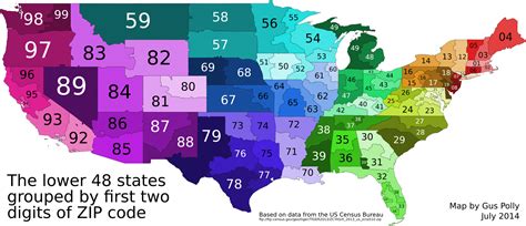 Two Digit Zip Code Zones Of The Continental Us 1920x828 Mapporn