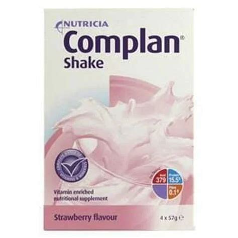Complan Shake Strawberry 4x57g X 4 Packs Nutritional Supplement Drink