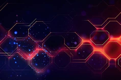 Premium Ai Image Technology Abstract Lines And Dots Connect Background With Hexagons Hexagon