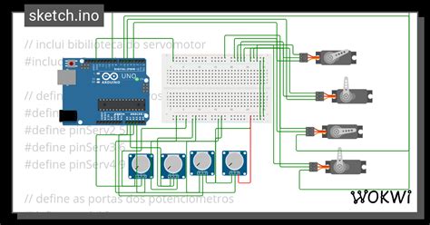 braço robótico com potenciômetros copy 2 wokwi esp32 stm32 arduino simulator