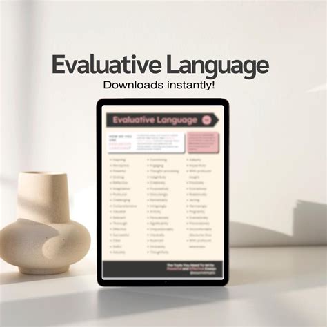 Evaluative Language Poster Tips For Assessing And Critiquing Effectively Etsy