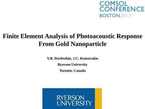 Pdf Finite Element Analysis Of Photoacoustic Response From Gold