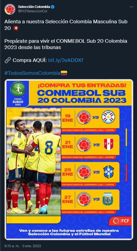 Sale A La Venta La Boletería Para El Sudamericano Sub 20 Colombia 2023 Infobae