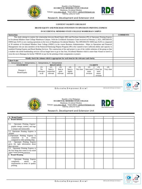 content validity context for validation pdf brand marketing