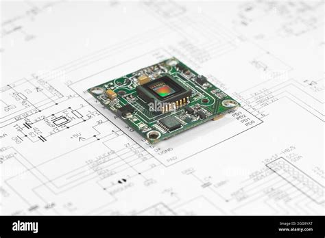 The Circuit Board With The Cmos Sensor Lies On The Circuit Diagram