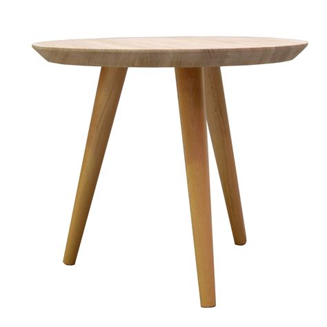 Table Basse Ronde Nordique Chêne Finition Naturelle D50 H45cm Baltic