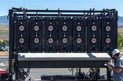 High Tech Modular Sensor Array On Mobile Platform For Data Acquisition Stock Illustration
