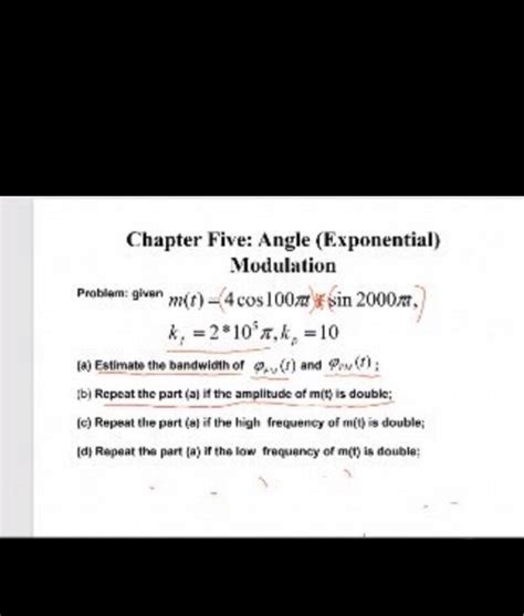 Solved Chapter Five Angle Exponential Modulation Problem