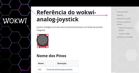 Referência do wokwi analog joystick Wokwi Docs