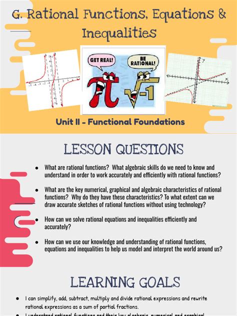 G Rational Functions Equations And Inequalities Pdf Multiplication Rational Number