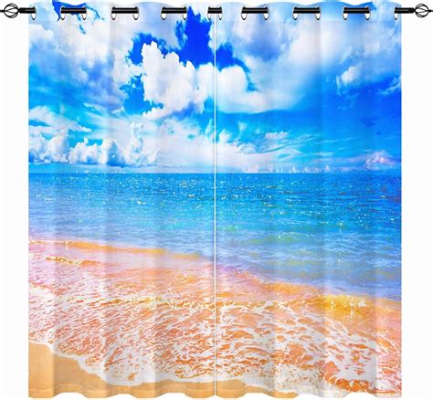 Beach Theme Curtains Ocean Tropical Summer Hawaiian Sea Waves