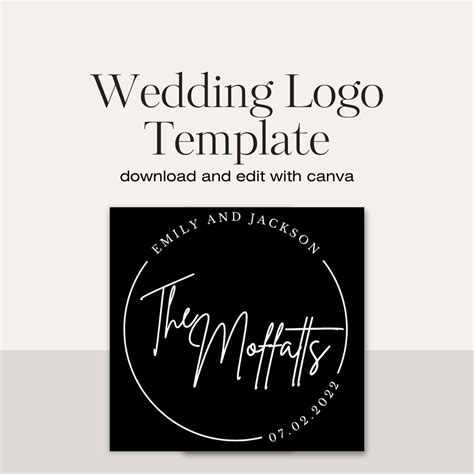 Wedding Logo Canva Template Etsy