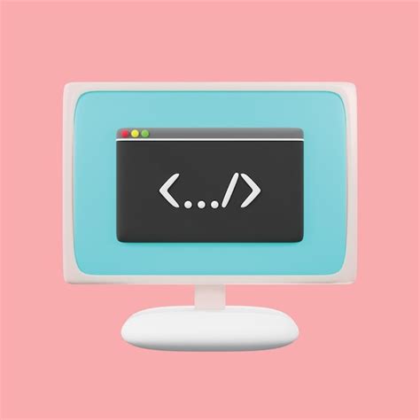 Premium Psd A Computer Monitor With The Word Code On It