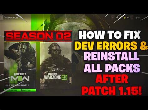HOW TO FIX DEV ERRORS ON MODERN WARFARE 2 & WARZONE 2 AFTER UPDATE 1.24! - YouTube