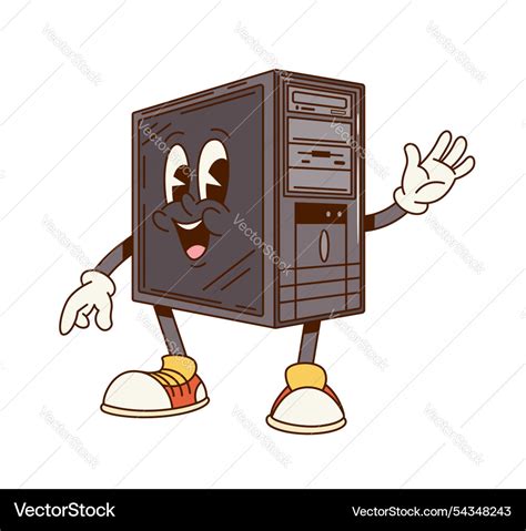Cartoon Computer System Unit Vector Images Over