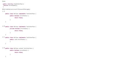 solved given public interface test interface { boolean