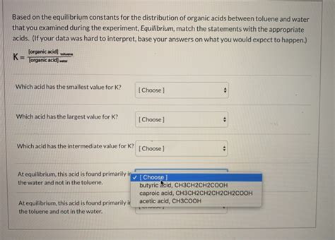 Solved Based On The Equilibrium Constants For The