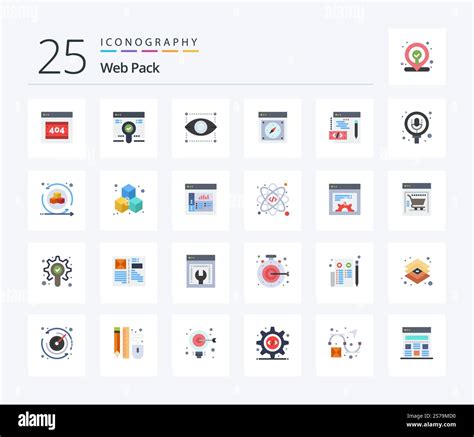 Web Pack 25 Flat Color icon pack including programming. web. design. safari. compass Stock ...