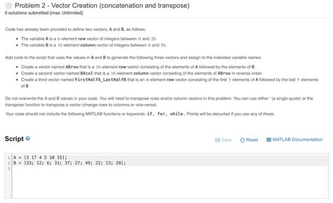 solved problem 2 ﻿vector creation concatenation and