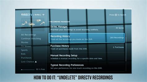 Undelete Recordings On Your DIRECTV DVR