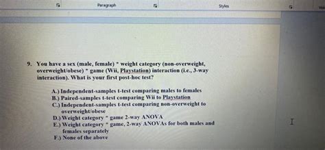Solved Paragraph Styles Vo 9 You Have A Sex Male Female