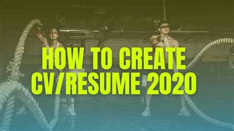 How To Create A Resumecv 2020 Youtube