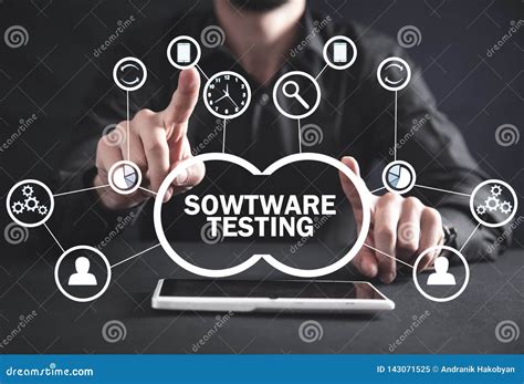 software testing internet business technology concept stock image