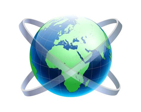 Set Of Realistic Earth Globe Interconnected Isolated Stock Vector