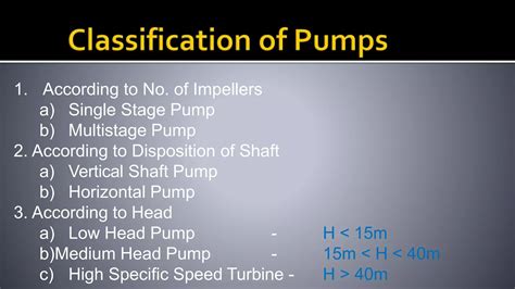 Centrifugal Pumps Pump Installation Details Classification Pptx