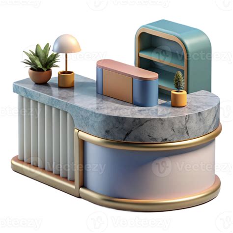 Elegant Minimalist Gallery Reception Desk Modern Design Cutout Premium 57571601 Png