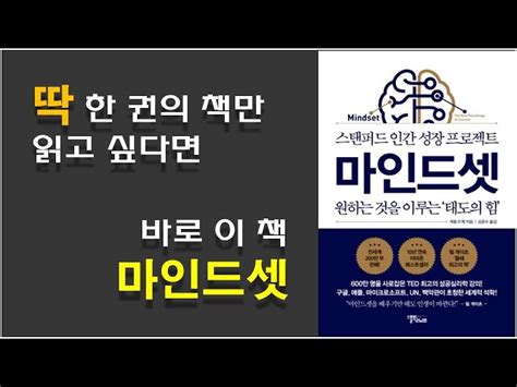 마인드셋 캐롤 드웩 저 인생 책 추천 성공의 비밀 자녀교육 이렇게 고정 마인드셋 Vs 성장마인드셋 책 추천 유튜버