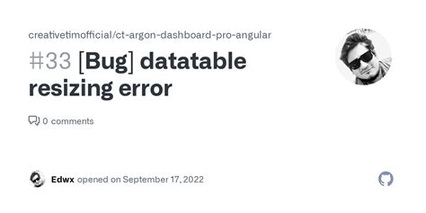 [bug] datatable resizing error · issue 33 · creativetimofficial ct