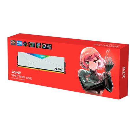 Netcodex Ph Adata Xpg Spectrix D50 Rgb Ddr4 3600 Cl18 16gb 2x8gb 3600mhz Memory Kit White