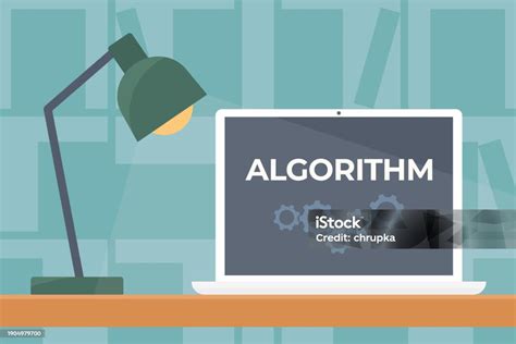 Ilustración De Concepto De Algoritmo Computadora Portátil Con