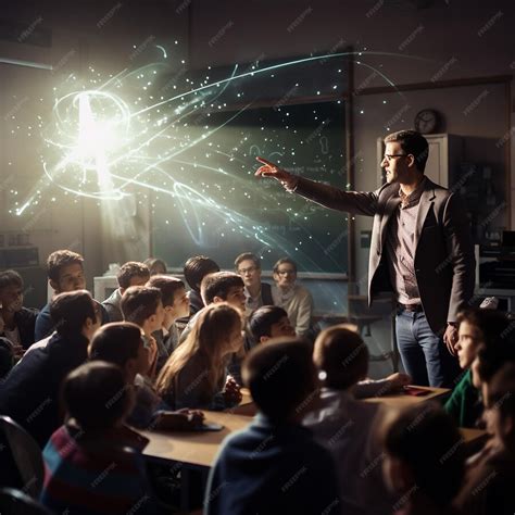 Premium Ai Image Physics Teacher Teaching The Fast Speed Of Light