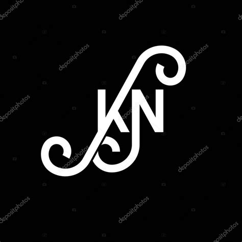 Dise O Del Logotipo De La Letra Kn Sobre Fondo Negro Kn Iniciales Creativas Letra Logo Concepto