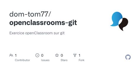 github dom tom77 openclassrooms git exercice openclassroom sur git