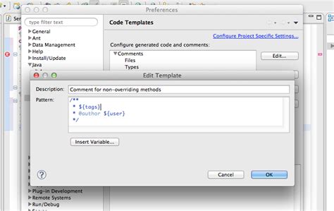 Java — 指定した名前を使用するようにeclipseでauthorタグの構成を変更するにはどうすればよいですか？
