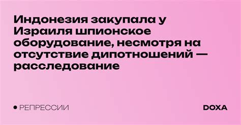 Индонезия закупала у Израиля шпионское оборудование несмотря на отсутствие дипотношений