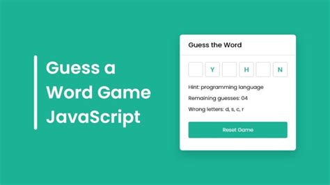 word guessing game in html css and javascript