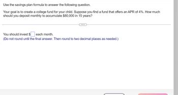 Answered Use The Savings Plan Formula To Answer The Following Question