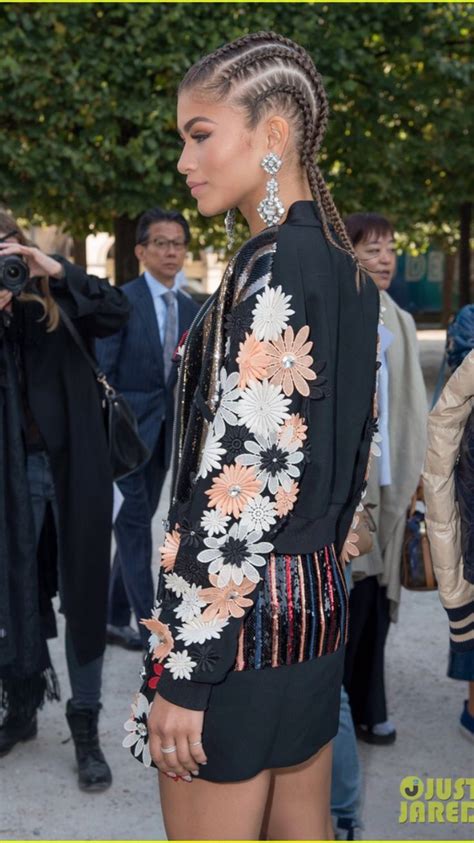 Zendaya Working The Cornrows At Pfw Zendaya Hair Braided Hairstyles
