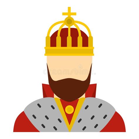 King Icon Flat Style Stock Vector Illustration Of Beard 79029607