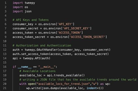 如何在任何国家使用python和tweepy获得热门推文 csdn博客
