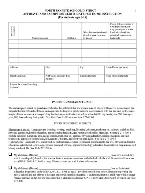 Fillable Online Home School Affidavitdocx Fax Email Print Pdffiller